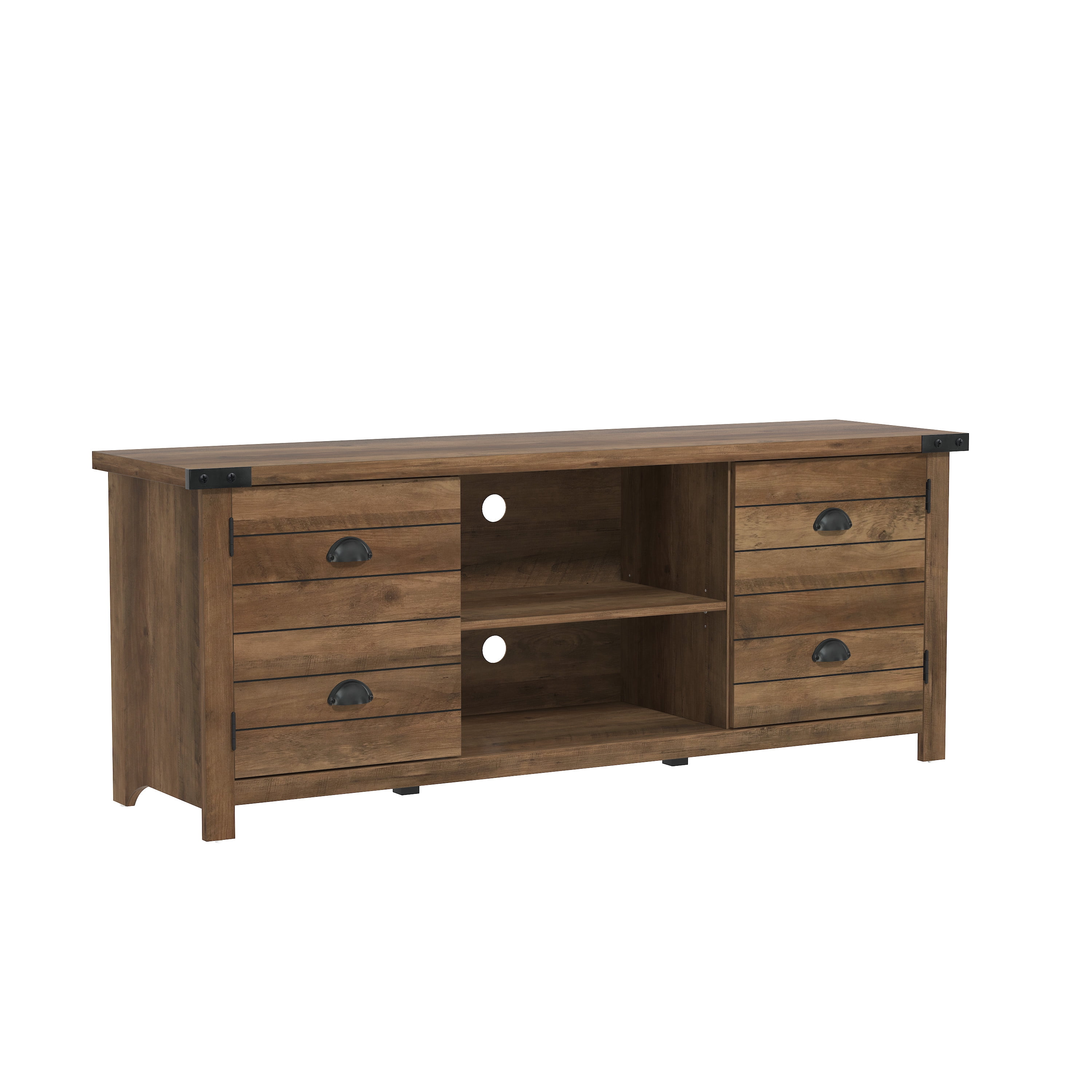 Hillsdale Living Essentials 60 inch Rustic Oak Gaming Ready TV Stand ...