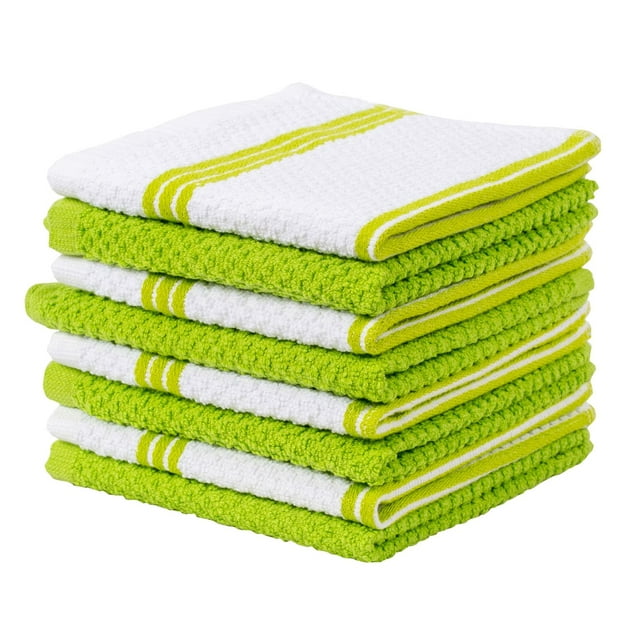 "Living Fashions Premium Terry Cotton 8 Pack Kitchen Dishcloth - 12"" x ...