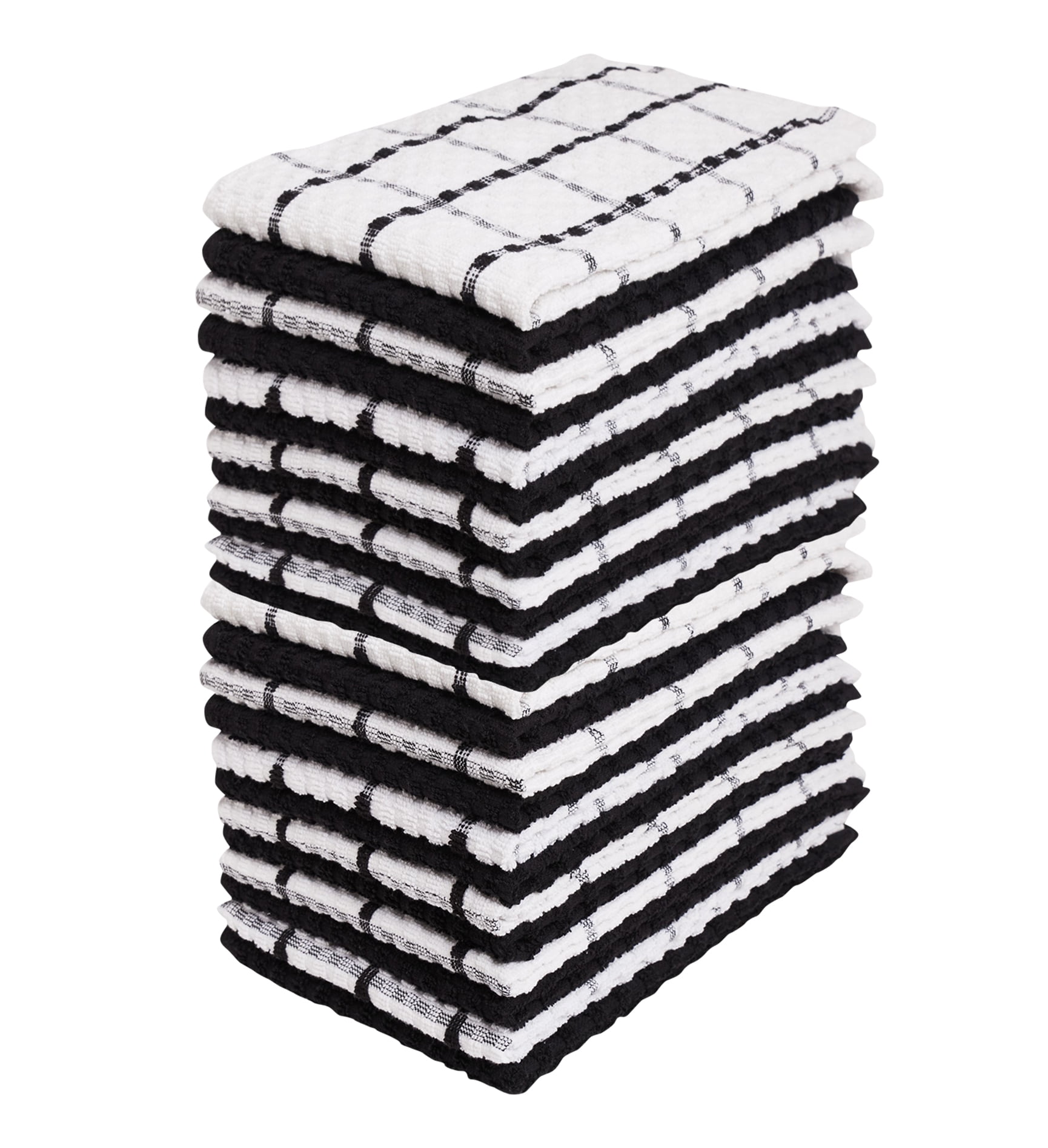 "Living Fashions 24 Pack Terry Absorbent Kitchen Towels - 100% Ring ...