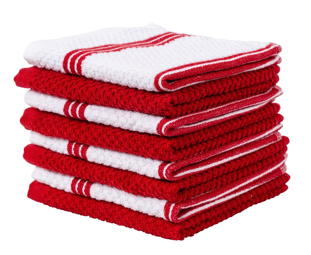 "Living Fashions Premium Terry Cotton Kitchen Dish Rags, 8 Pack - 12 ...