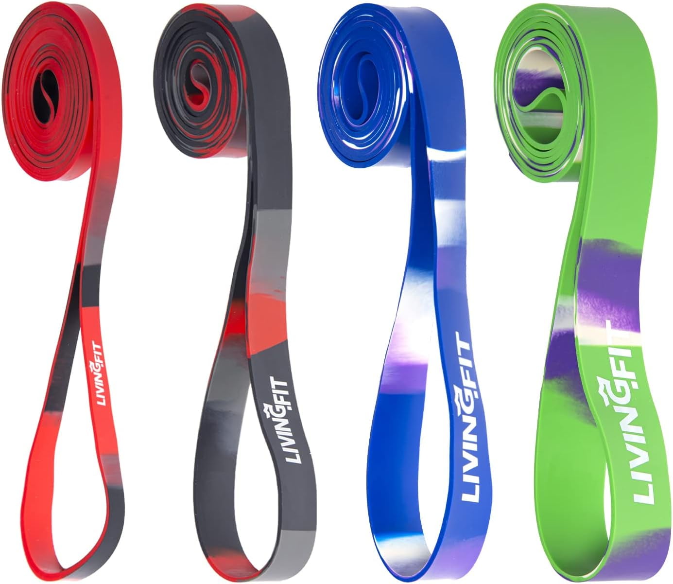 Living.Fit - Pattern Resistance Bands Includes Door and Carrying Case ...