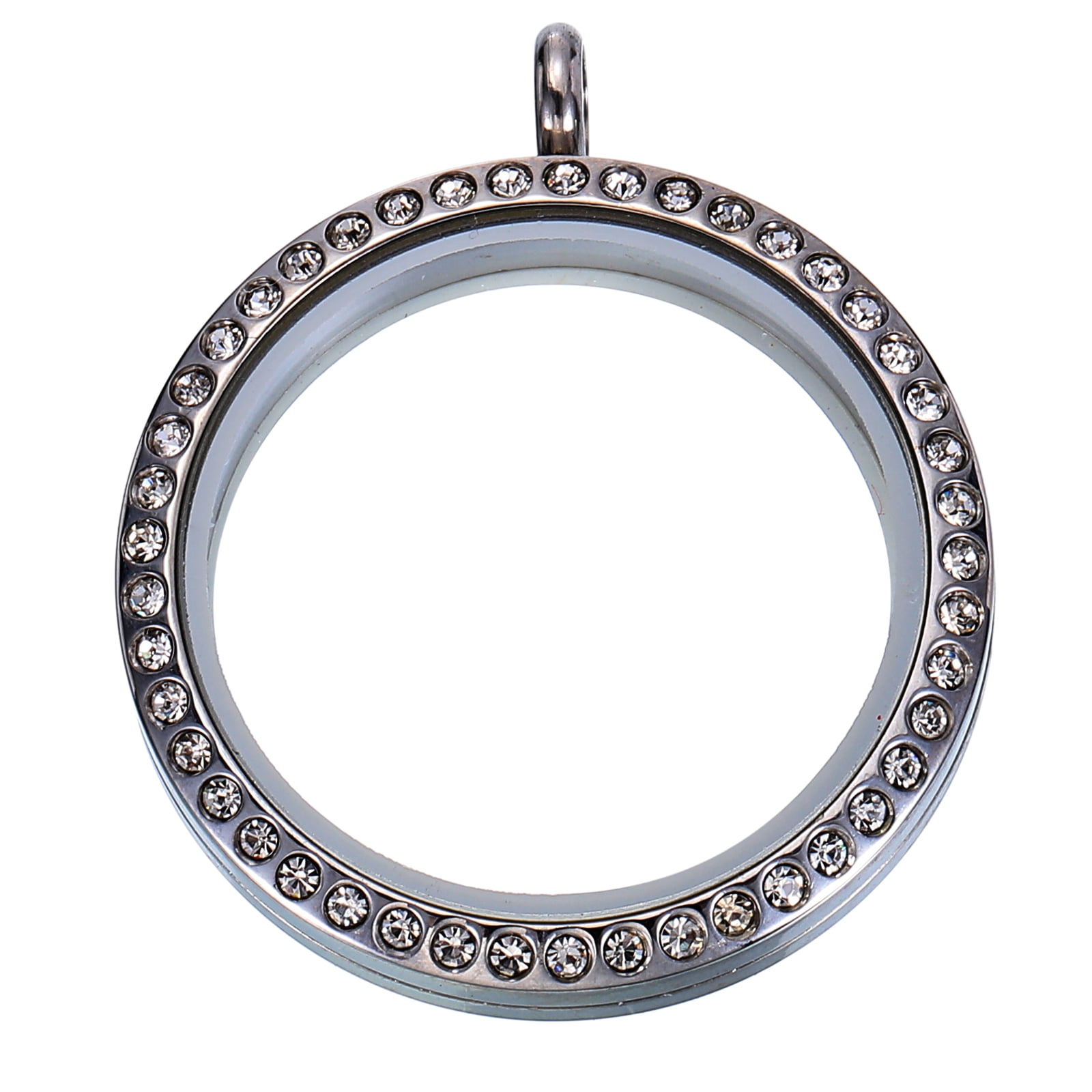 Living Floating Memory Locket, 28mm Stainless Steel Round Glass Locket ...