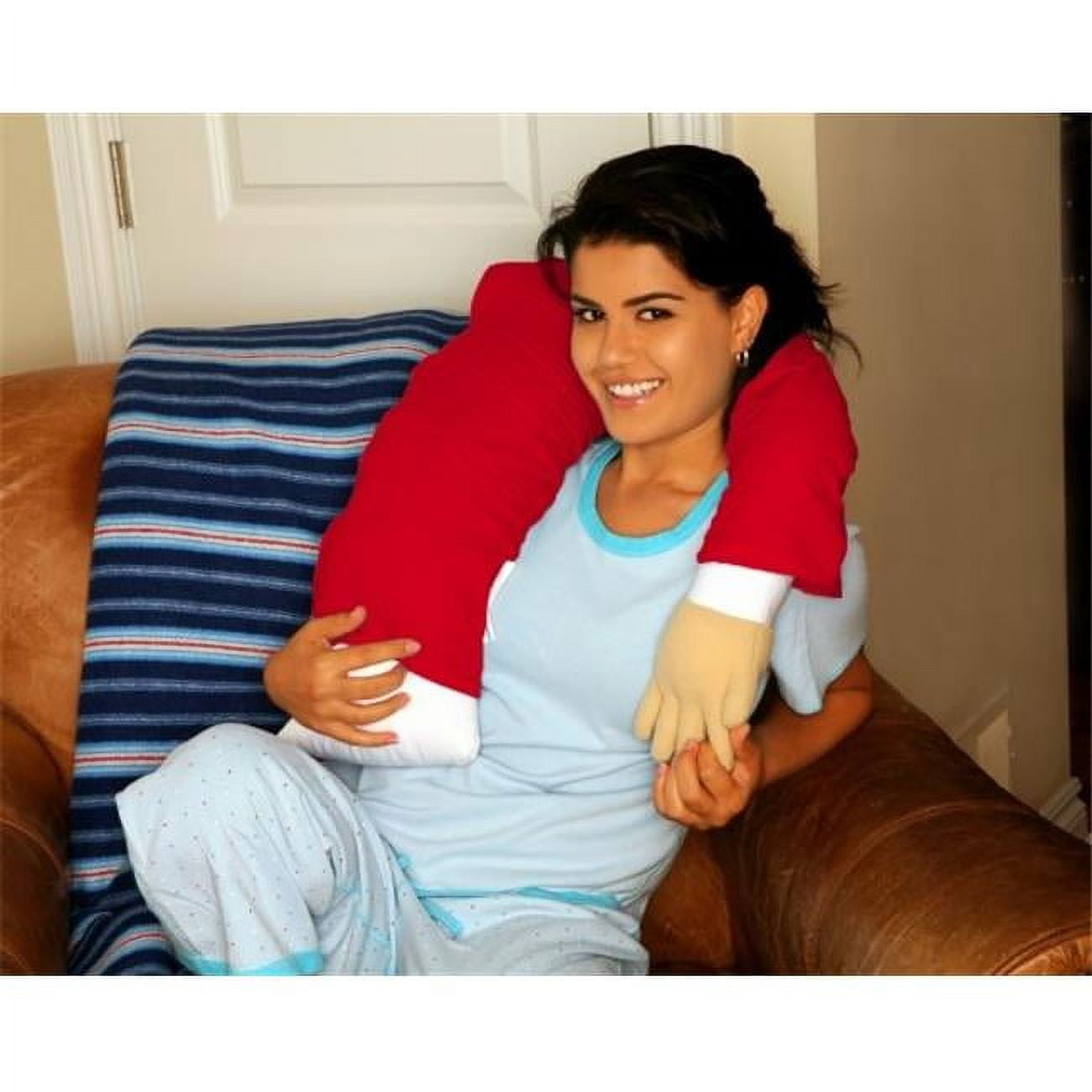 Living Health Products Boyfriend Body Pillow- Red - Companion Pillow with Mooshi Micro Beads and ...