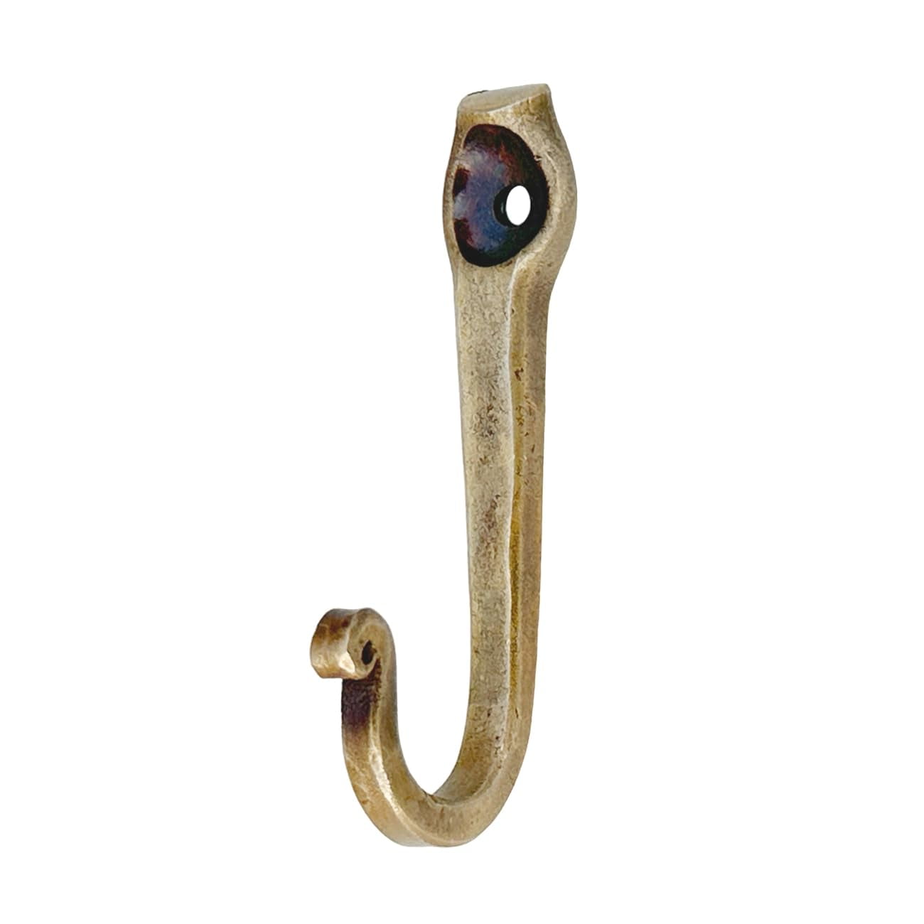 Living Ideas Hand Forged Metal Coat Hook Wrought Iron Handmade Rustic ...