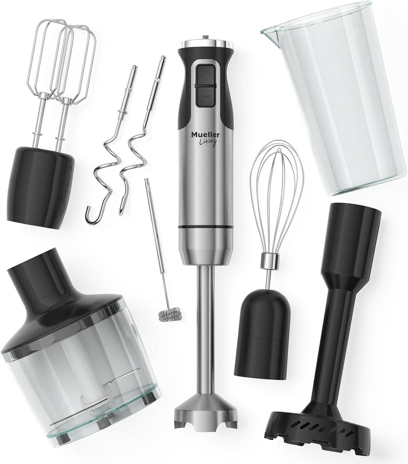 Living Immersion Hand Blender Full Set - 8 Speed Immersion Blender ...