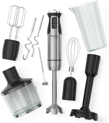 Living Immersion Hand Blender Full Set - 8 Speed Immersion Blender ...