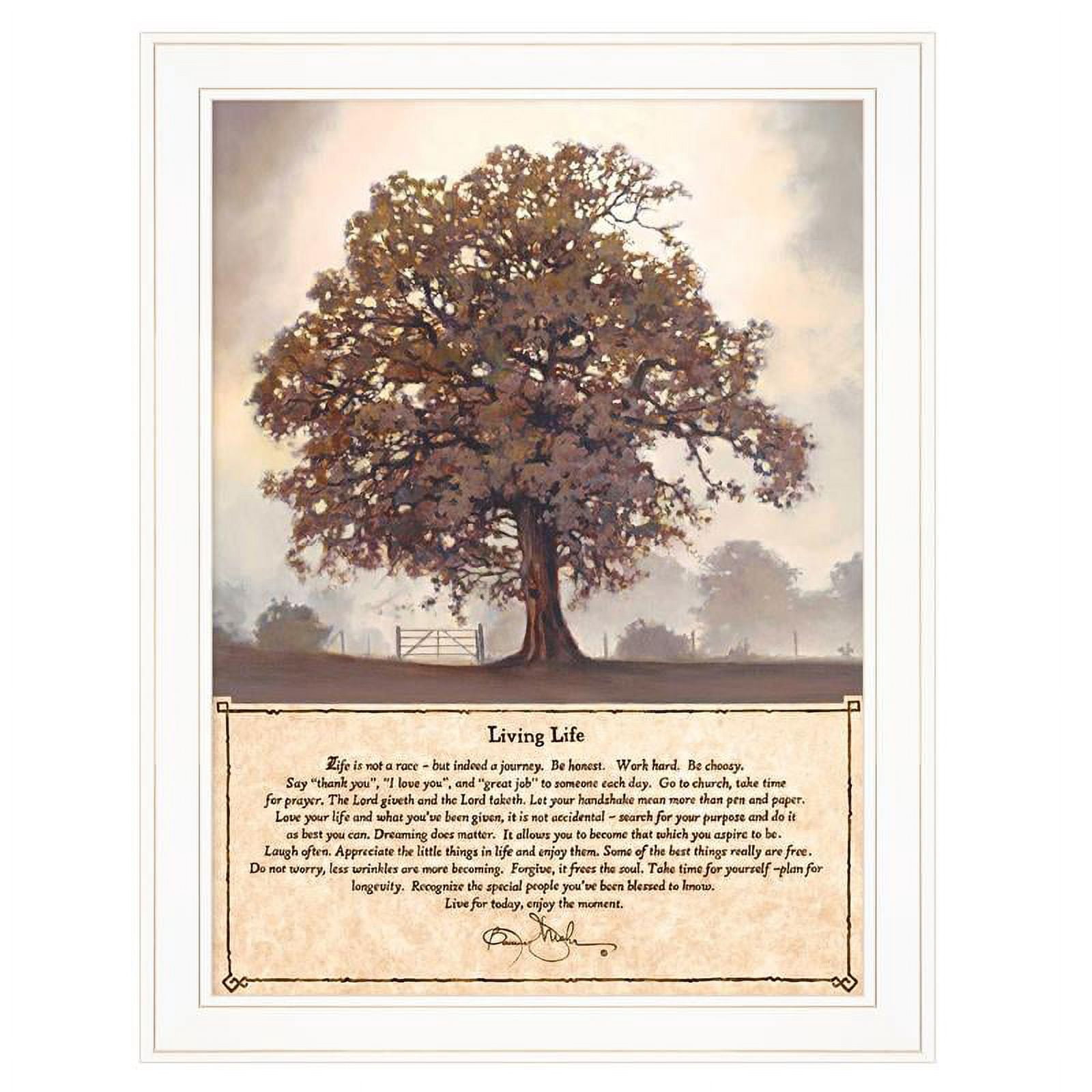 Living Life By Bonnie Mohr Printed Framed Wall Art Wood Multi-Color ...