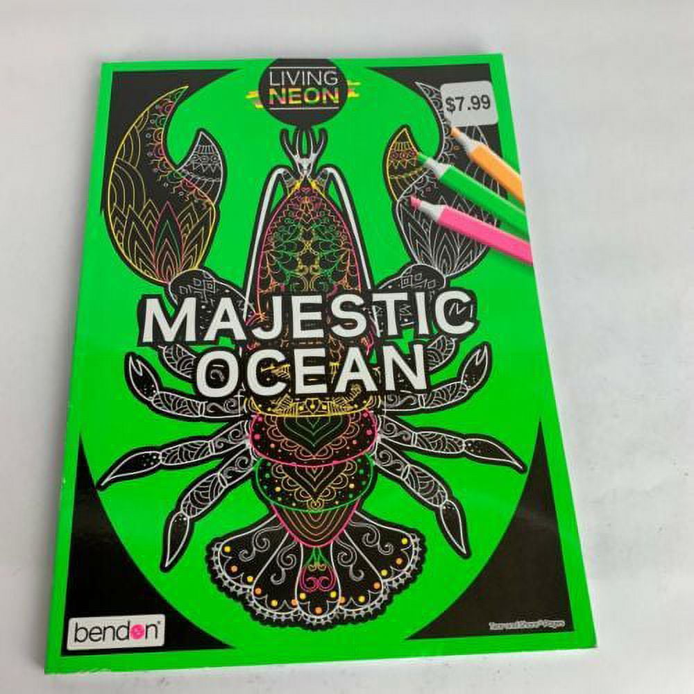Living Neon Majestic Ocean Coloring Book - Walmart.com