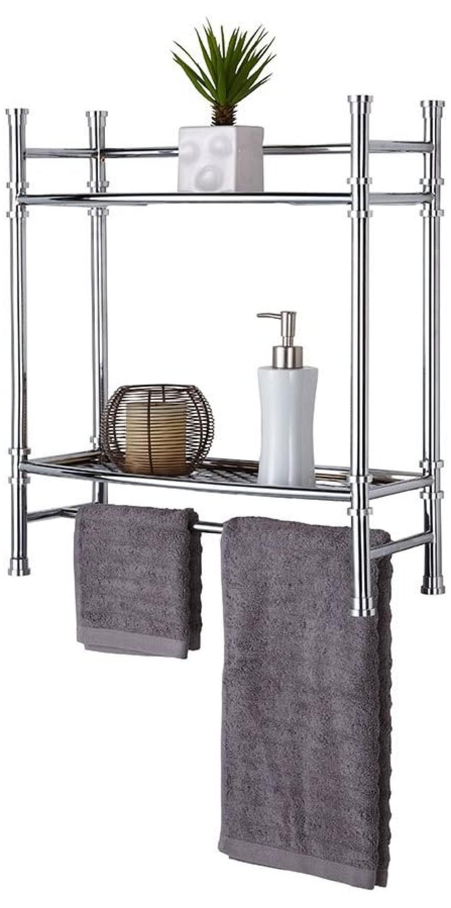 Living No Tools Wall Mount/Countertop Shelf, Chrome - Walmart.com