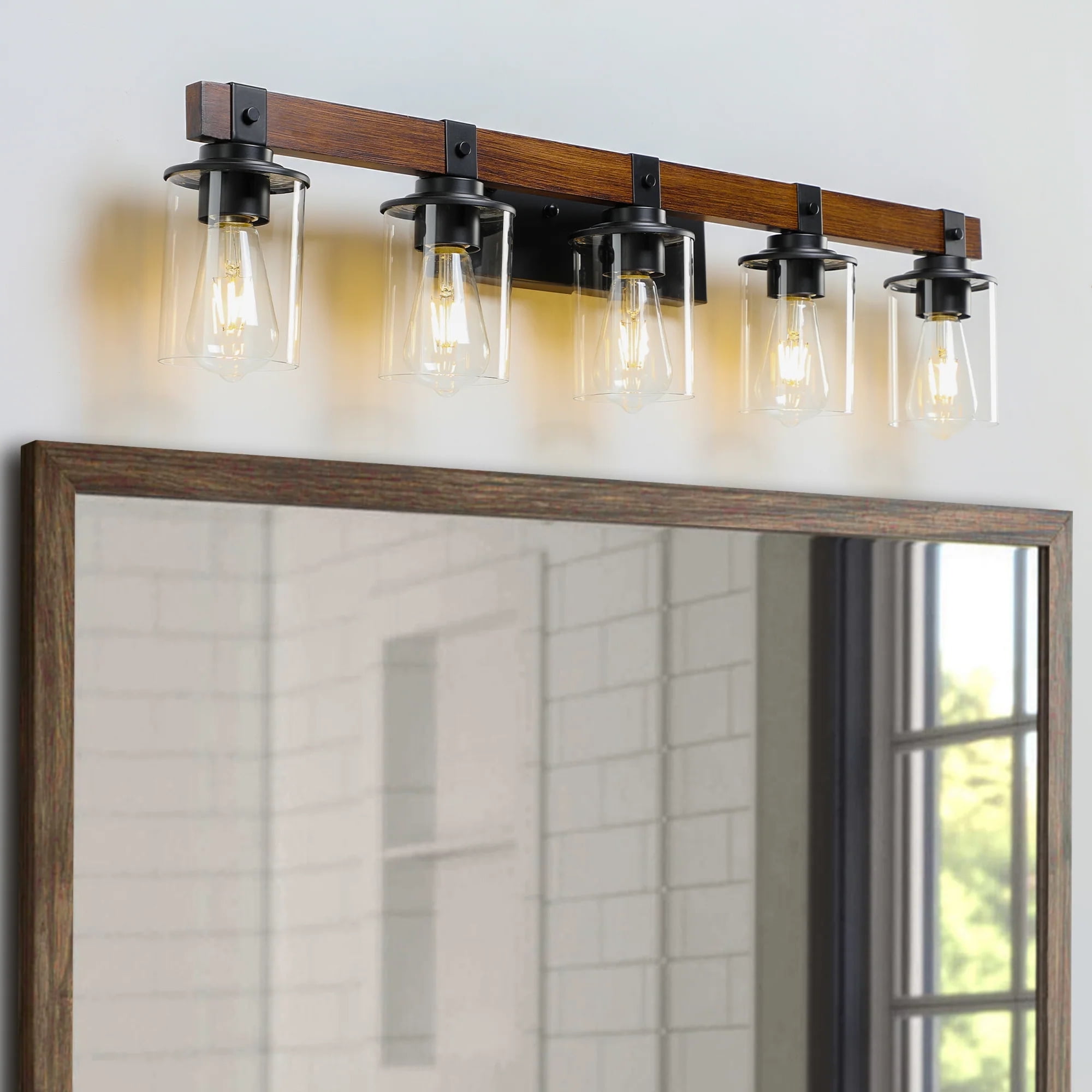 Living Pavilion 5-Lights Farmhouse Vanity Lights Fixture Rustic ...