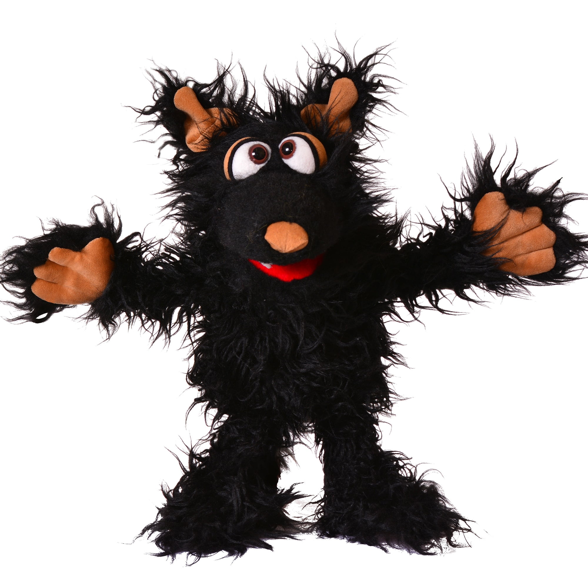Living Puppets: Grif The Black Dog - 12" Plush Hand Puppet, Handmade ...