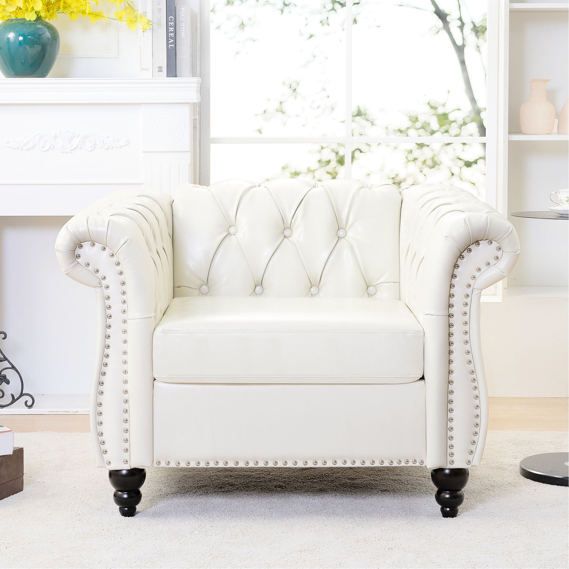 Living Room 1 Person Sofa | Staggered Deep Pull Buckles for Stability ...
