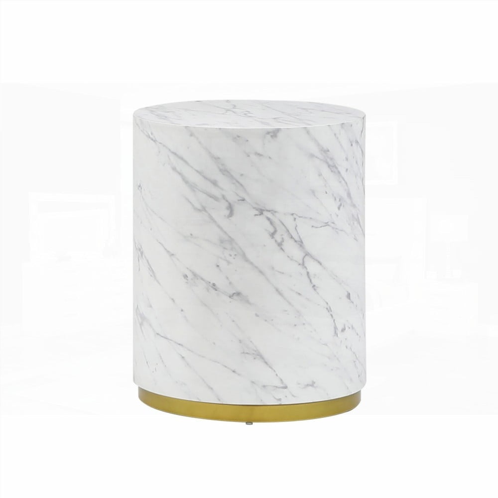 Living Room 15.75inch Round Sidetable - White & Sturdy MDF - Walmart.com