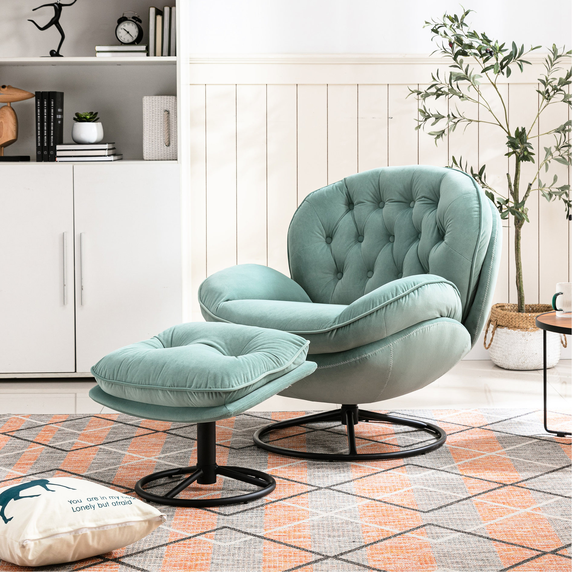 Living Room Accent Chair with Ottoman | Create a Luxurious Space | Soft ...