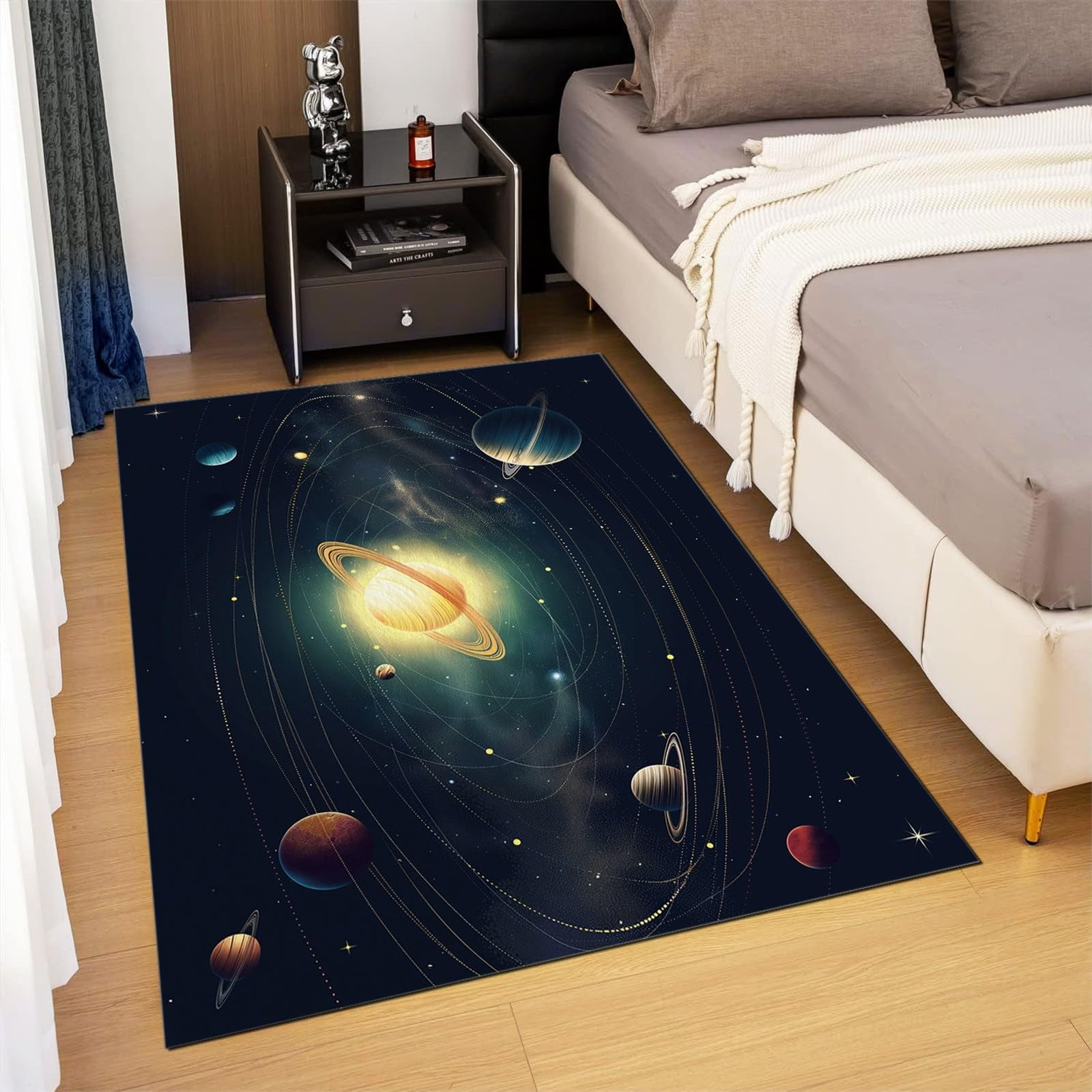 Living Room Area Rug, Universe Space Planet Solar System Rugs For ...