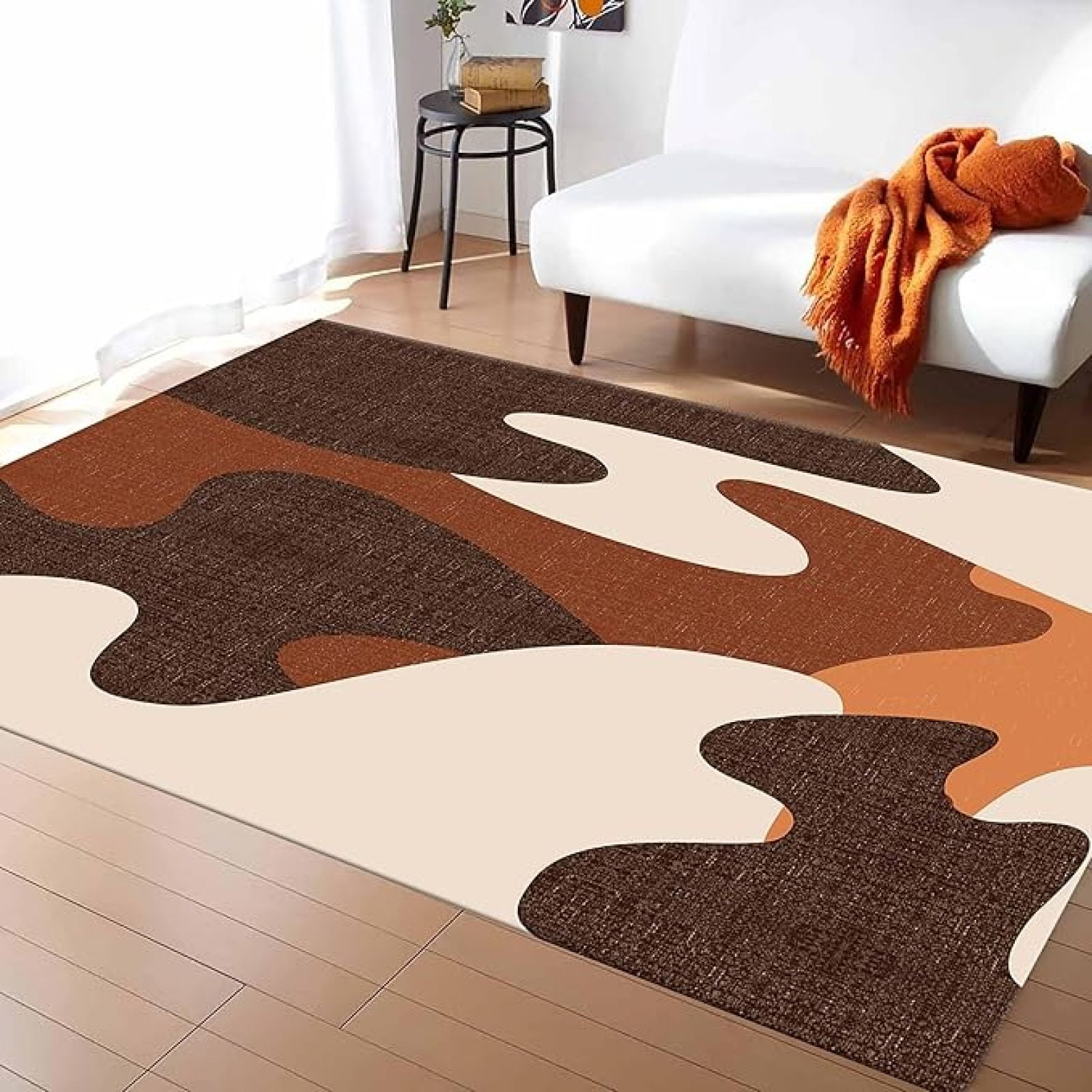Living Room Area Rugs, Large Abstract Floor Mat With Non-Slip Rubber ...
