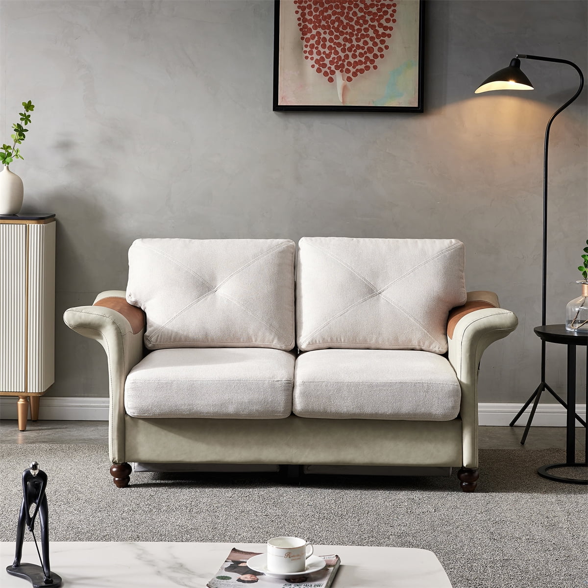 Living Room Arm Sofa, Modern Loveseat Couch with Plus Saddle Shape ...