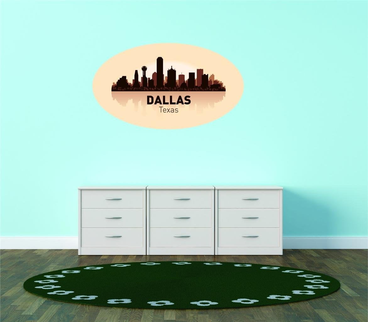 Living Room Art Dallas Texas United States Major City Geographical Map ...