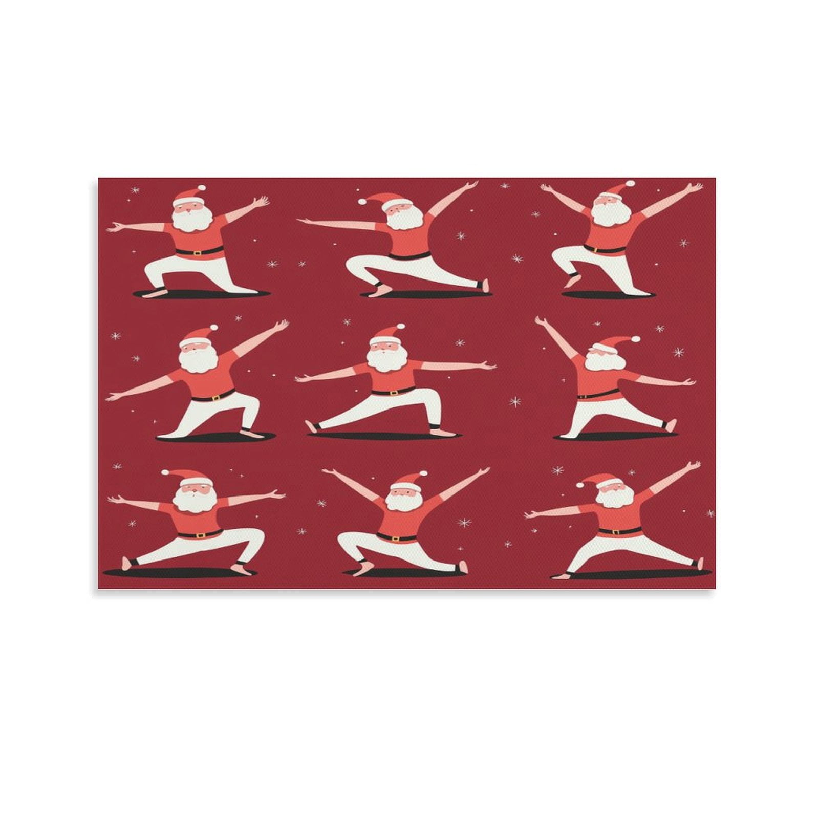 Living Room Art Santa Claus Doing Yoga Poses Canvas Picture Christmas ...