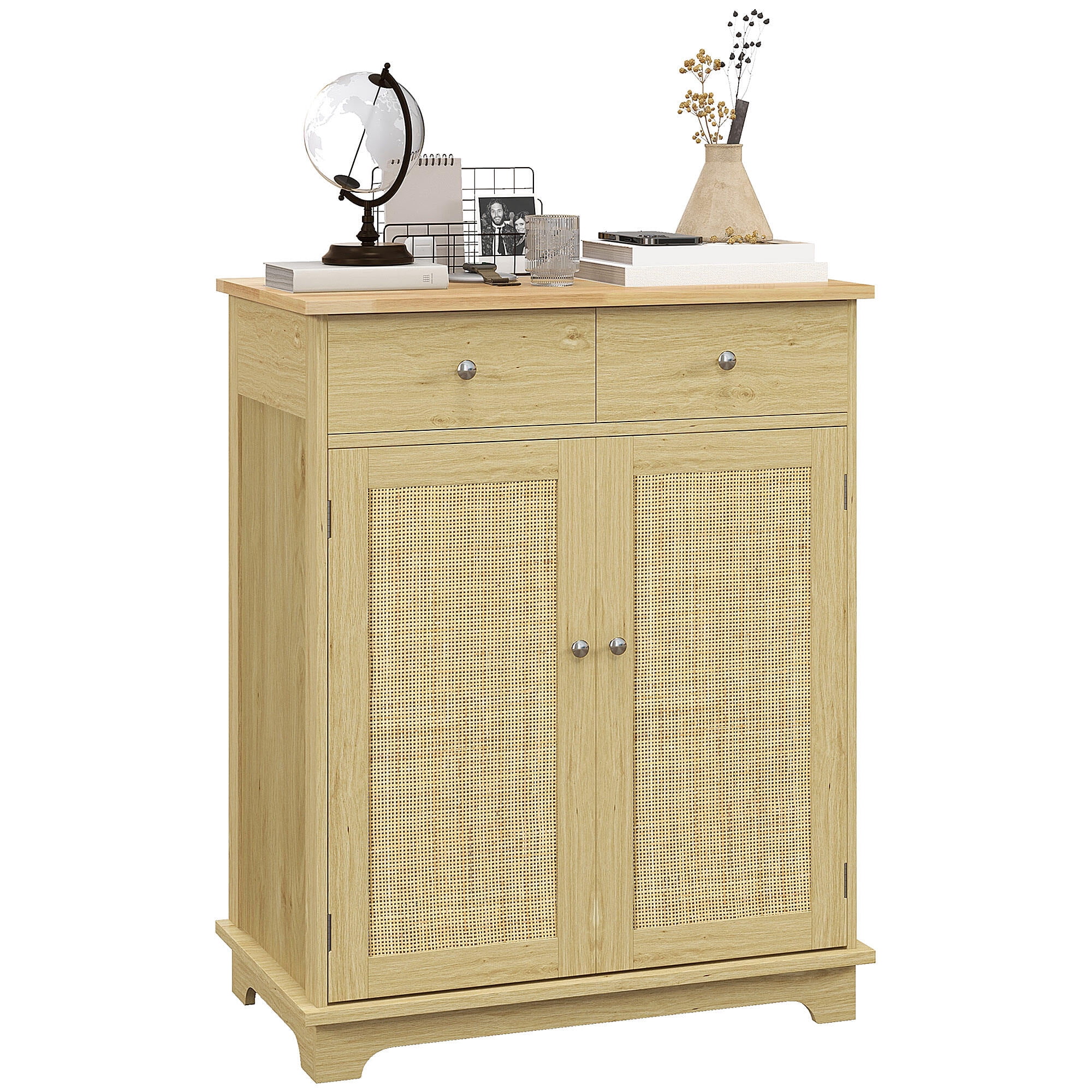 Living Room Cabinets HOMCOM Sideboard with Solid Wood Countertop ...