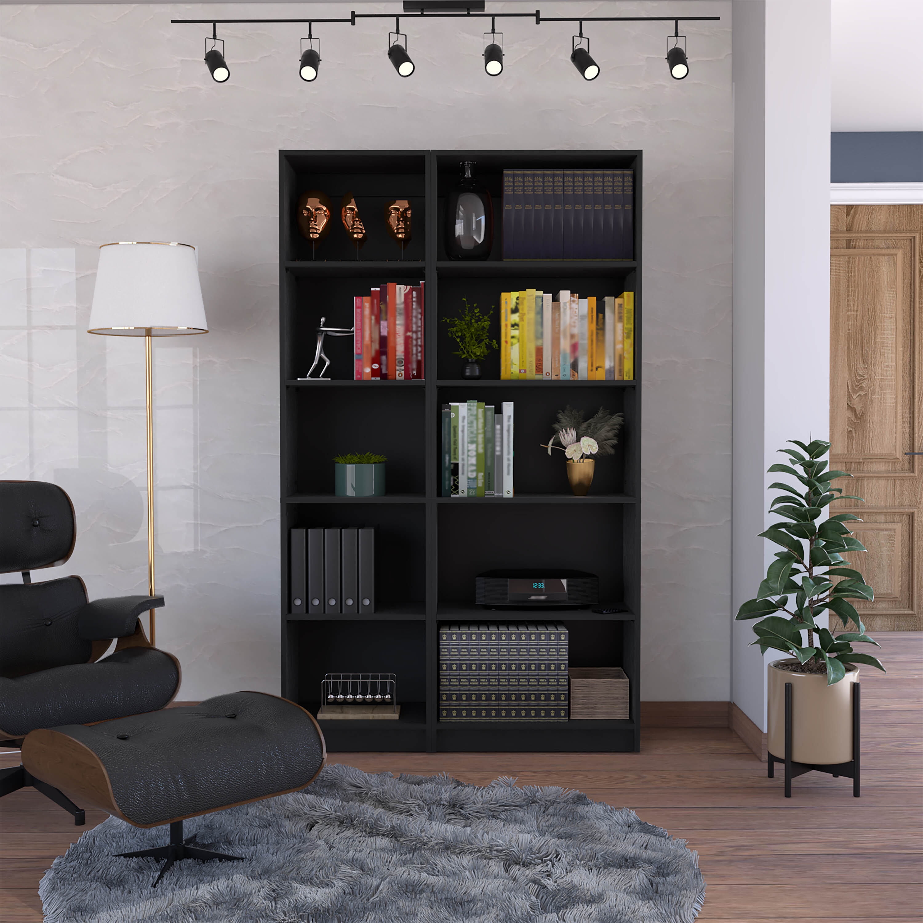 Living Room Cabinets Kenyon 2 Piece Home Bookcase set, 42" Wide with 10 ...
