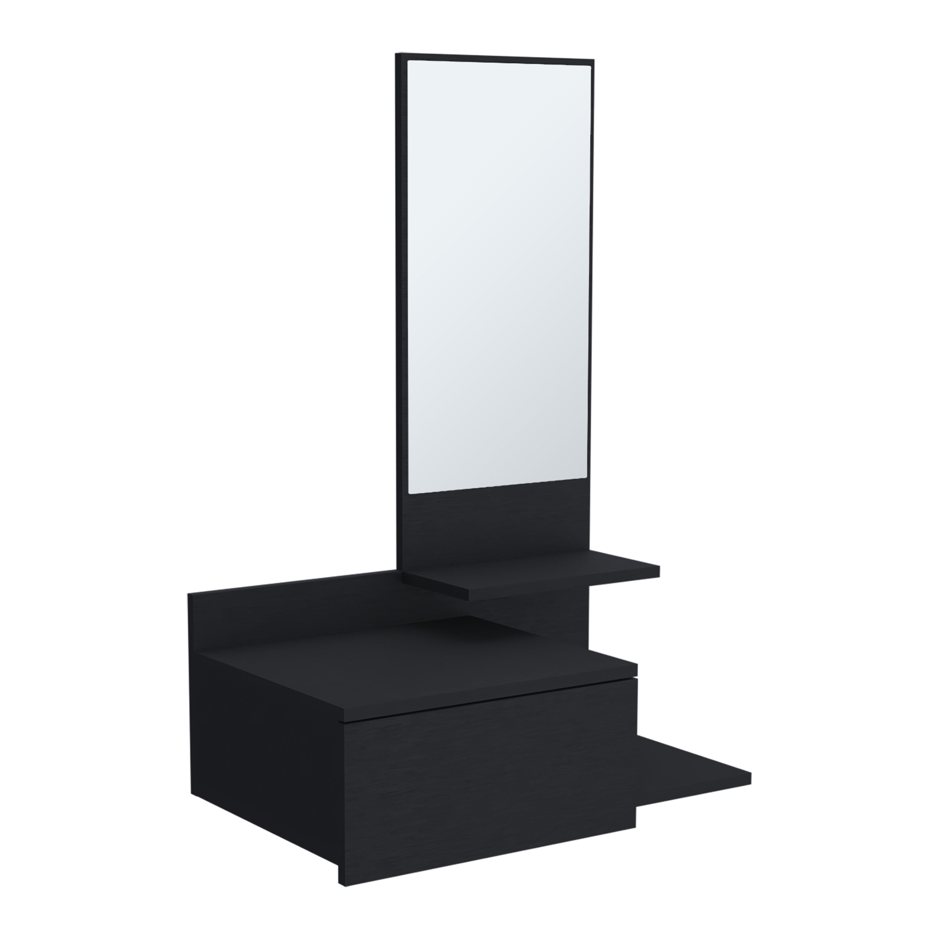 Living Room Cabinets Vienna 23.6" Wide 3-Tier Shelf Floating Mirror ...