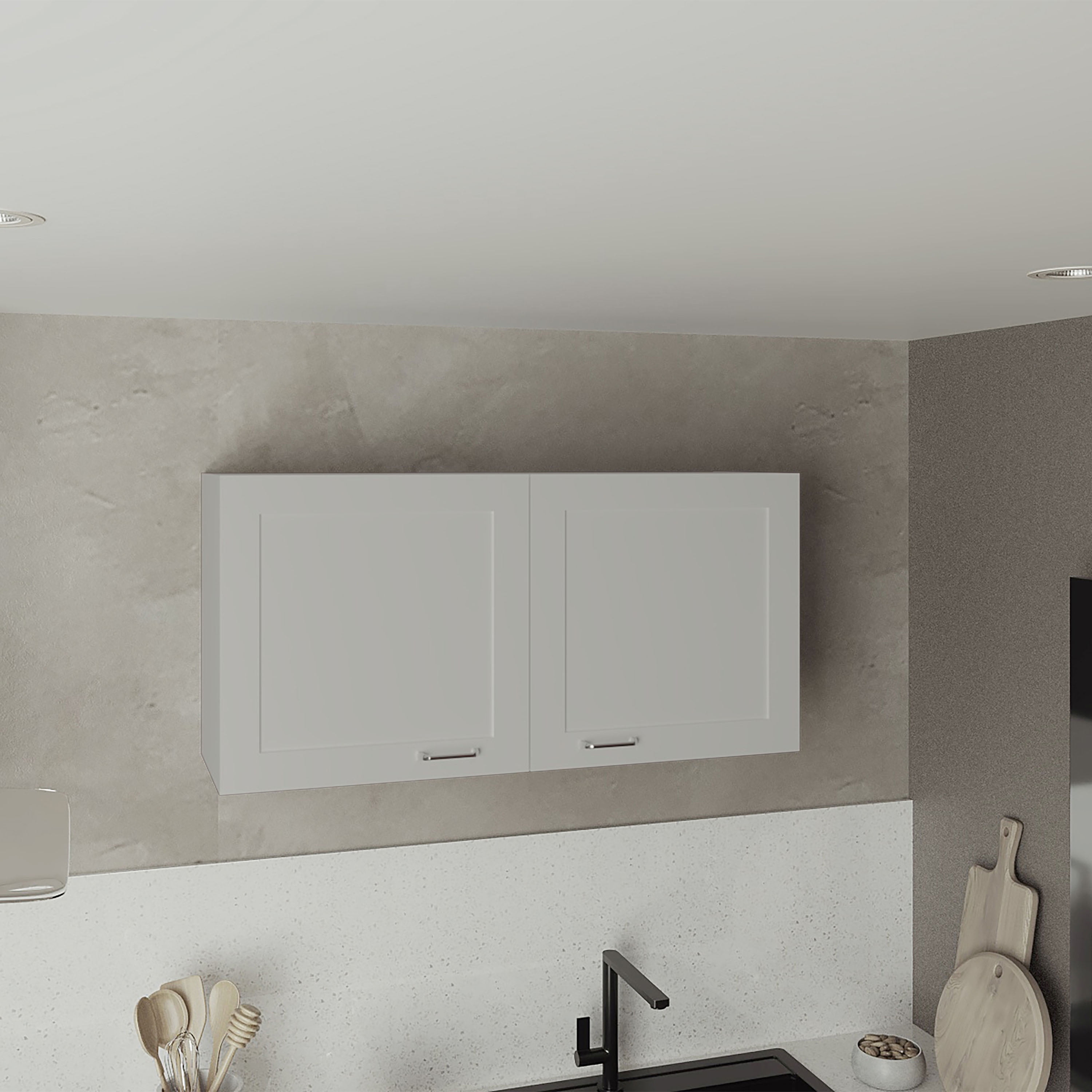 Living Room Cabinets Zurich Wall Cabinet, Double Door, Wide, One Shelf ...