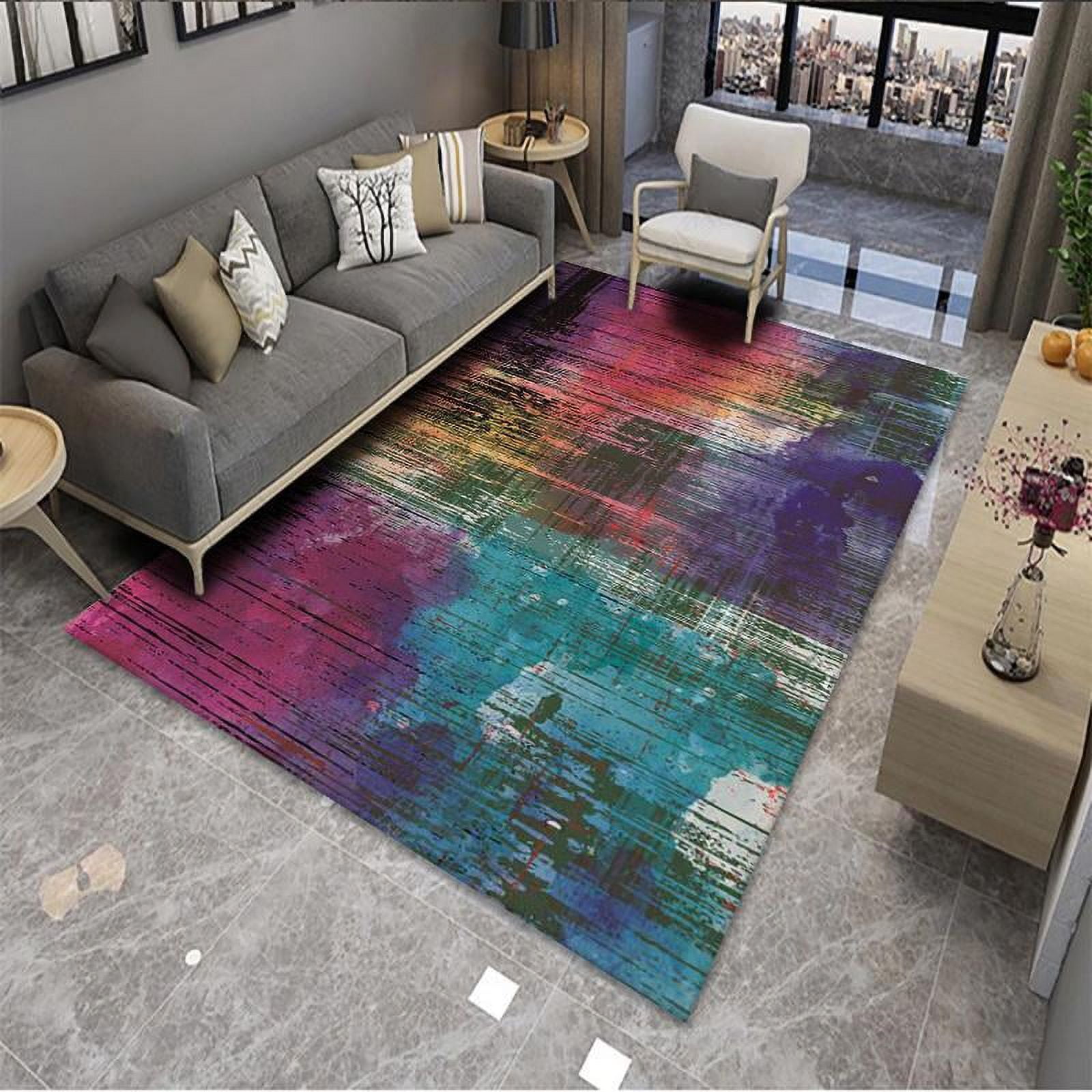 Living Room Carpets Color 3D Geometry Pattern Child Rug Kids Room Decor ...