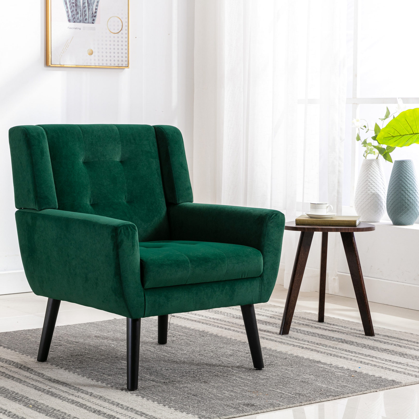 Living Room Centerpiece Chair / Padded Seat, Curved Backrest / Becomes ...