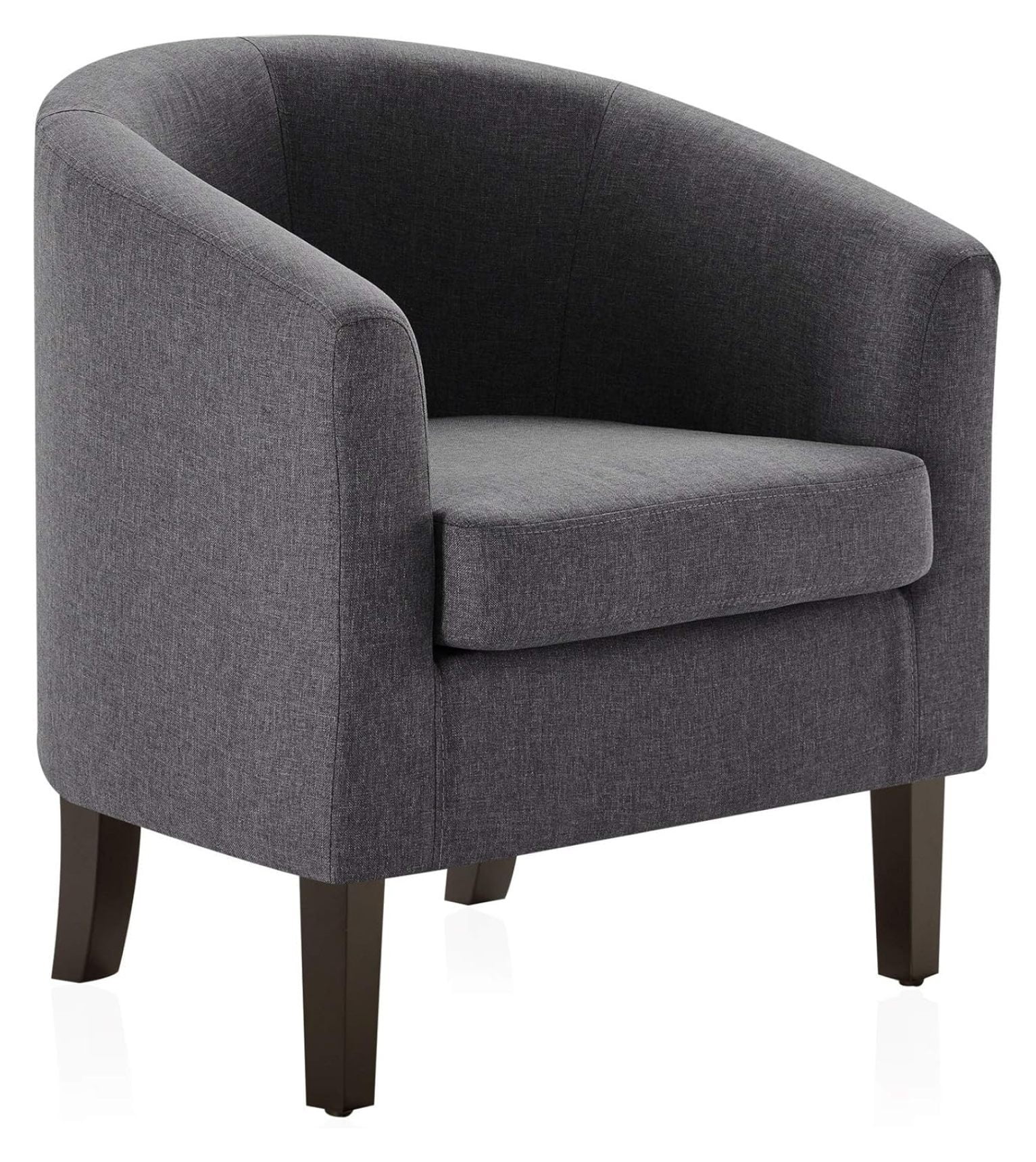 Living Room Chair, Linen Round Accent Barrel Chair, Club Tub Sofa Chair ...