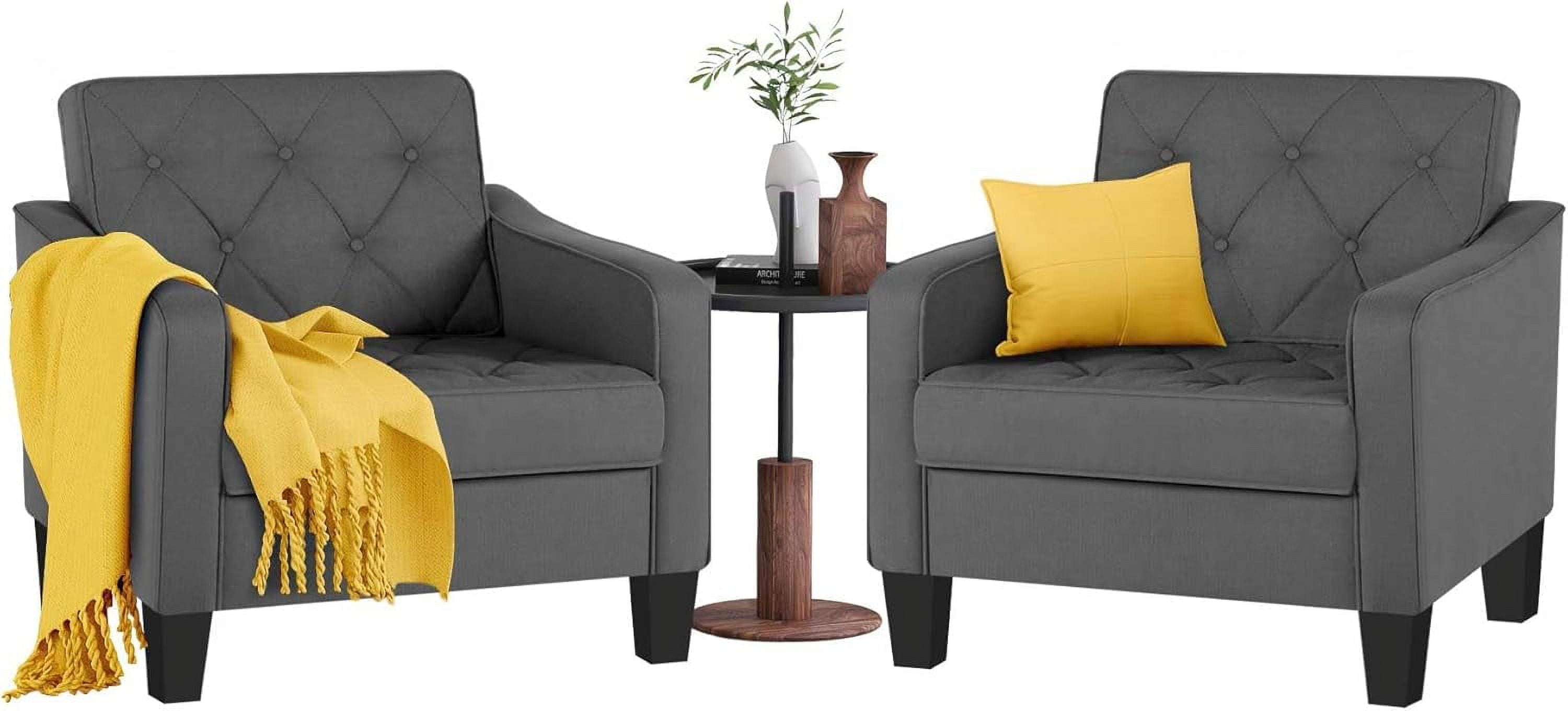 Living Room Chairs Chairs set of 2, Waiting Room Arm Chairs, Reading Chairs for Bedroom Comfy ...