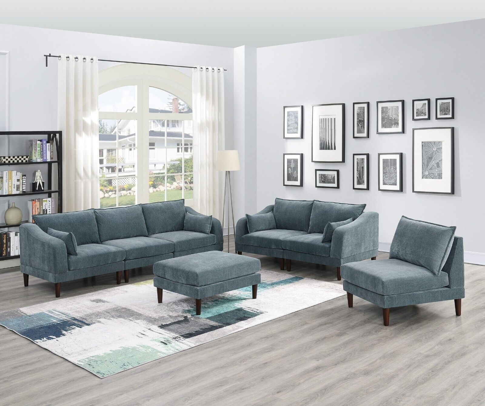Living Room Classic 7pc Modular Sofa set 4x Corner Wedge 2x Armless ...