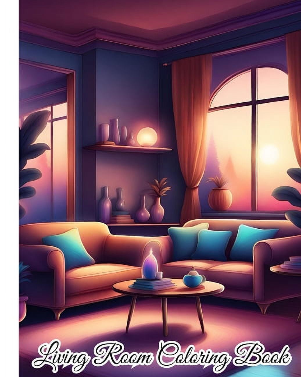 Living Room Coloring Book: Home Interiors, Interior Furnishing Of ...