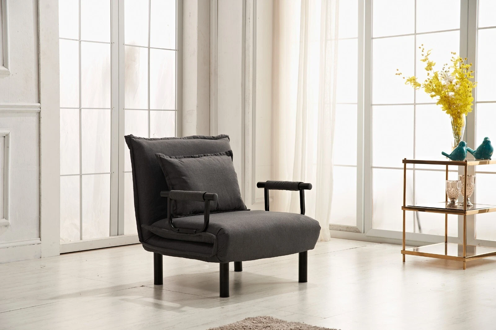 Living Room Convertible Sleeper Arm Chair with Pillow 3 In 1 Adjustable ...