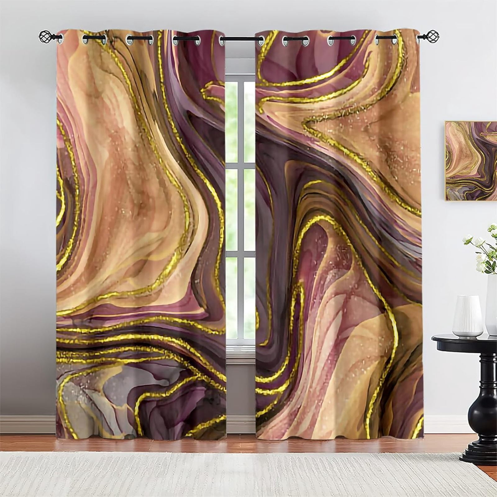 Living Room Darkening Thermal Insulated Window Curtain Drapes For ...