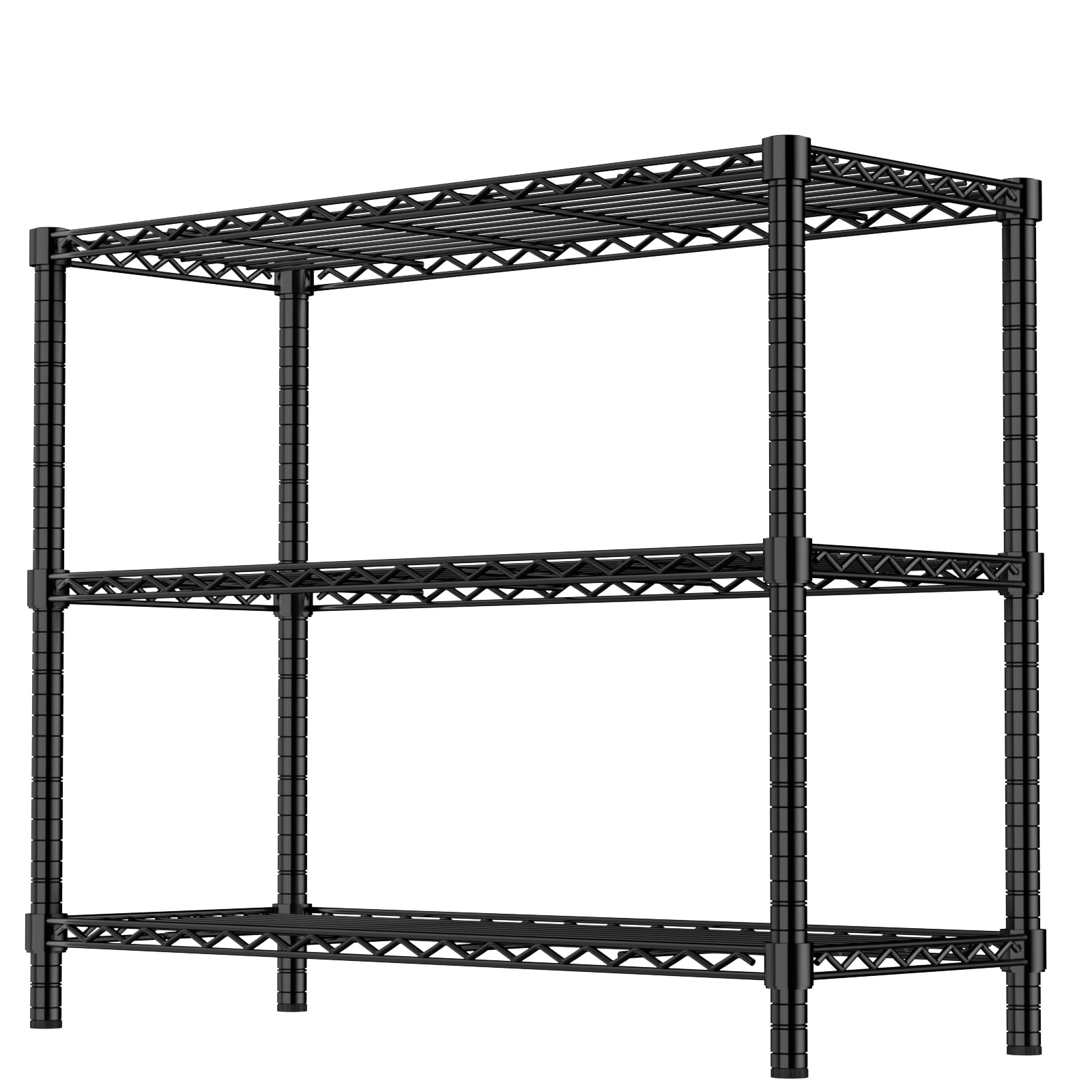 Living Room Display Shelves 36" 3-Tier Black Wire Shelf - 350LBS Per ...