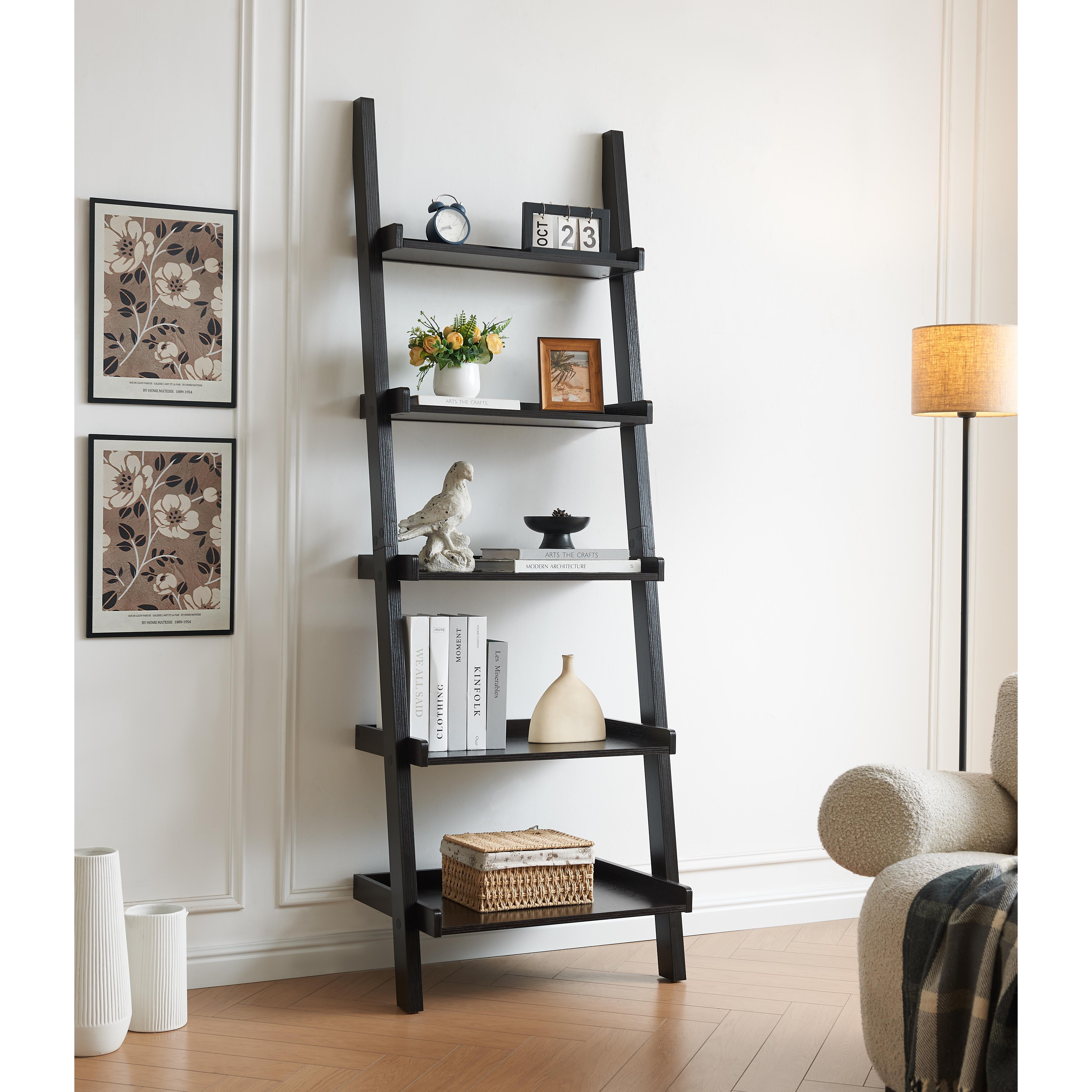Living Room Display Shelves Bookcase ladder five shelf popular modern ...