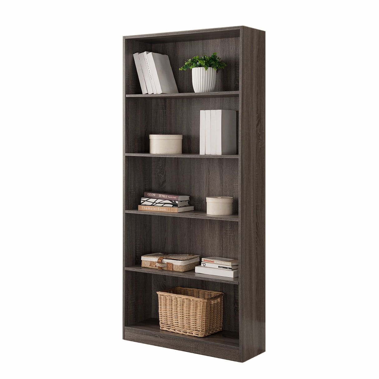 Living Room Display Shelves Five shelf wooden bookcase display cabinet ...