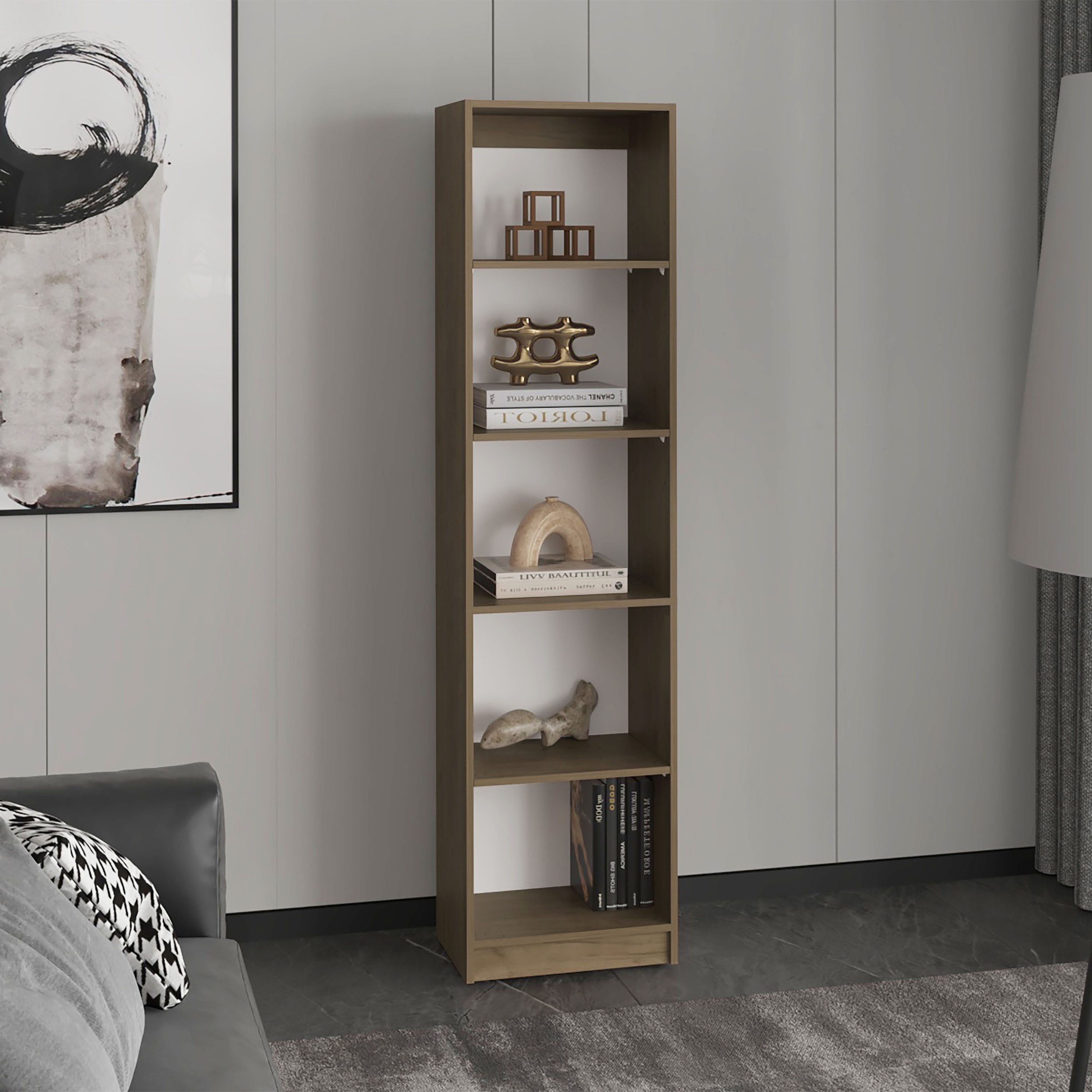 Living Room Display Shelves Home Slim Design Bookcase With 5-Tier ...