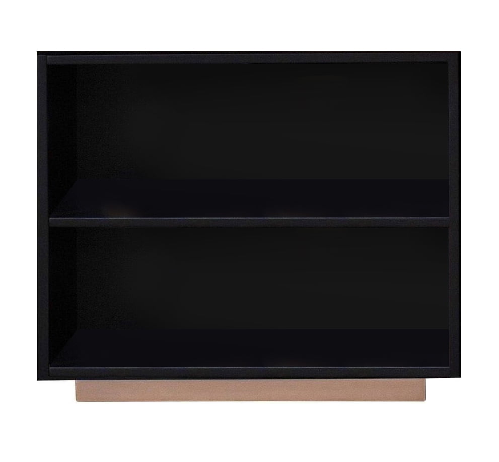 Living Room Display Shelves Vanessa Black&Gold Finish 2 Compartment ...