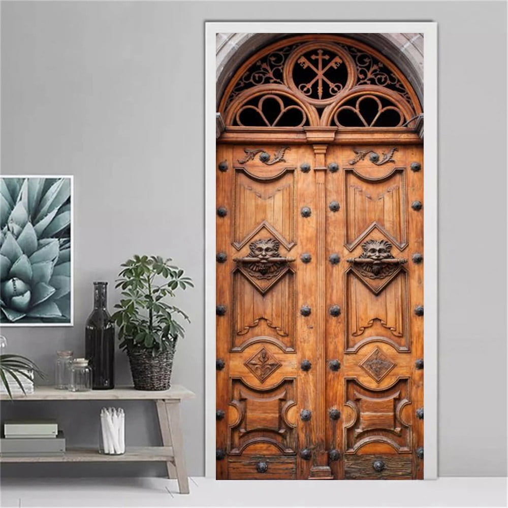 Living Room Entrance Door Sticker Modern Design Flower Girl Lip ...