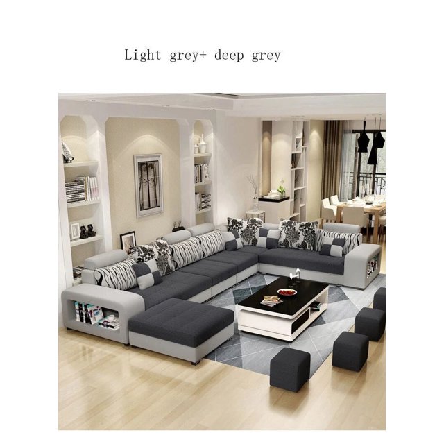 Modern Fabric Sofa European Sectional Set 1909 - Living Room Furniture, U-Shaped, No Brand ...