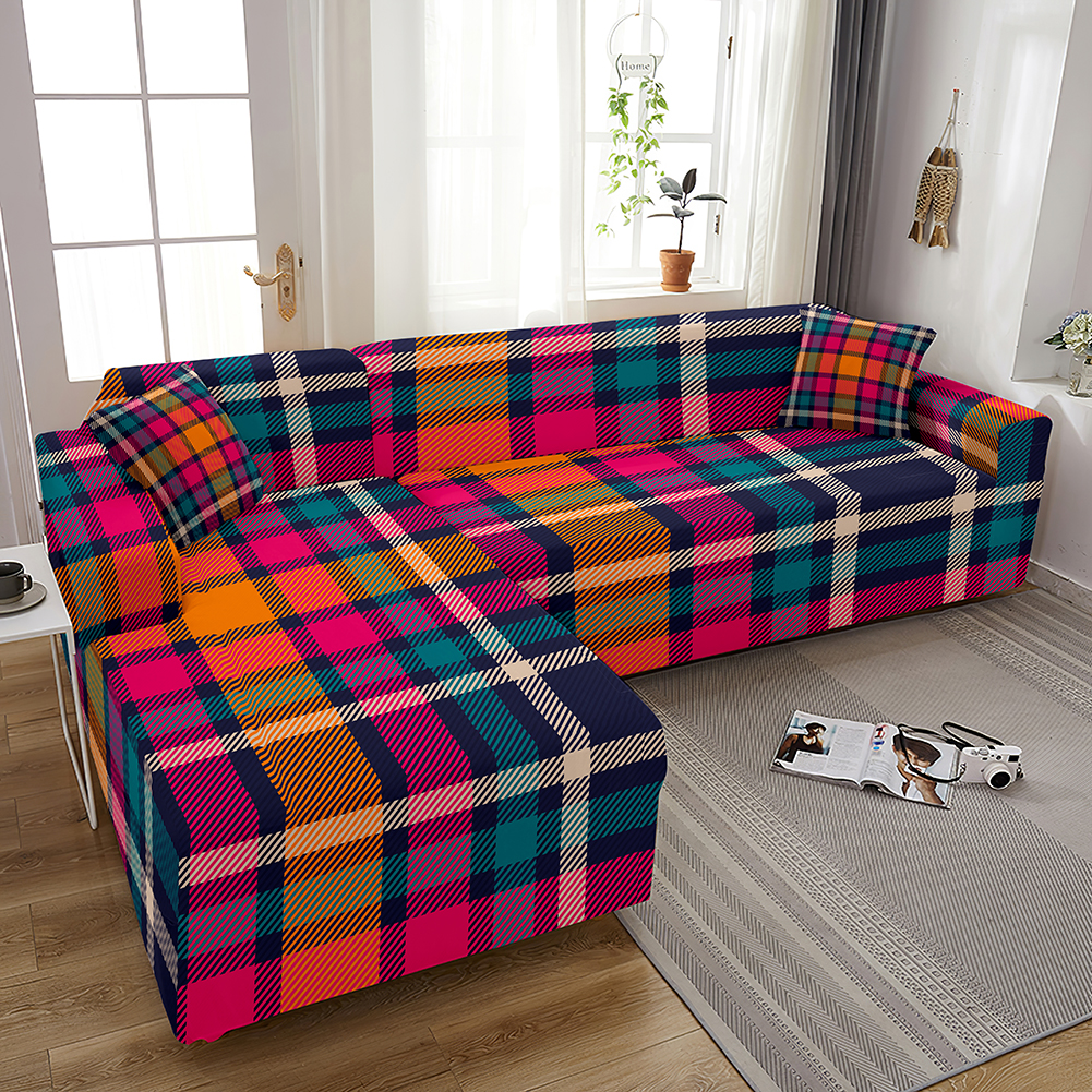 Living Room Geometric Sofa Cover Stretch Marble Sofa Cover Cushion ...