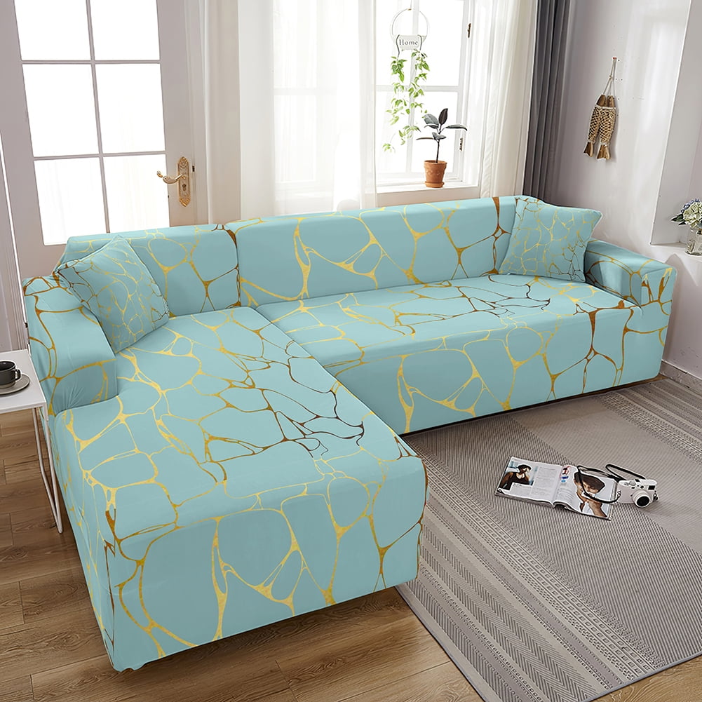 Living Room Geometric Sofa Cover Stretch Marble Sofa Cover Cushion ...