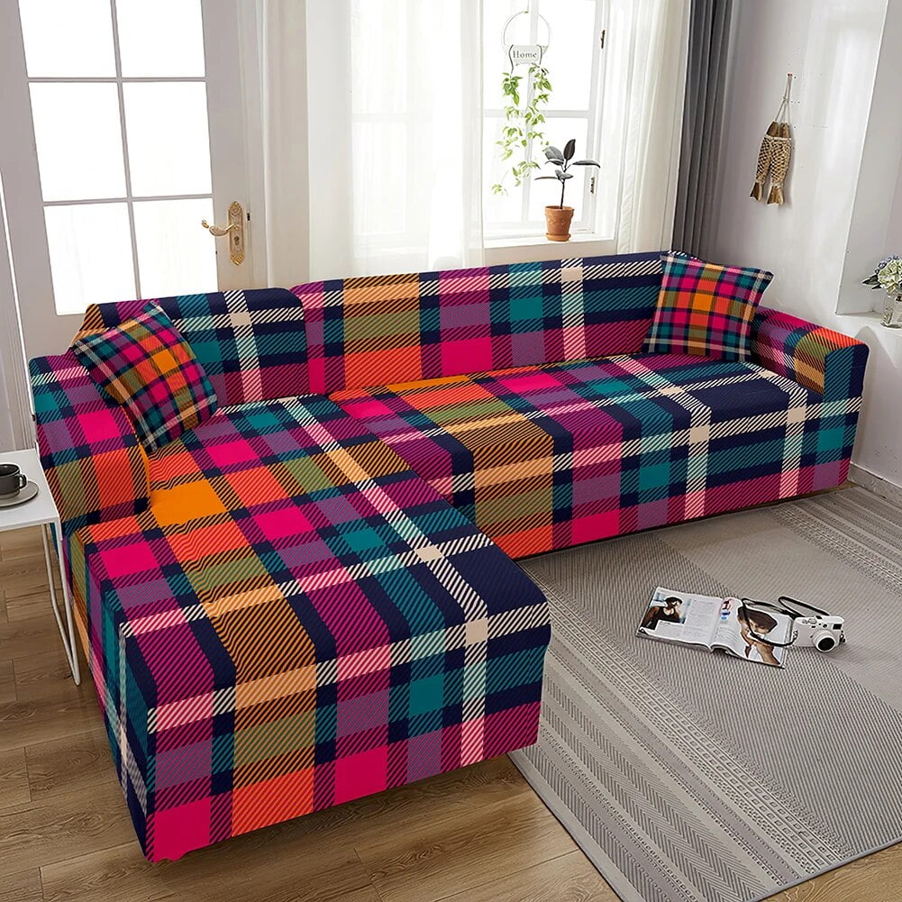 Living Room Geometric Sofa Cover Stretch Marble Sofa Cover Cushion ...