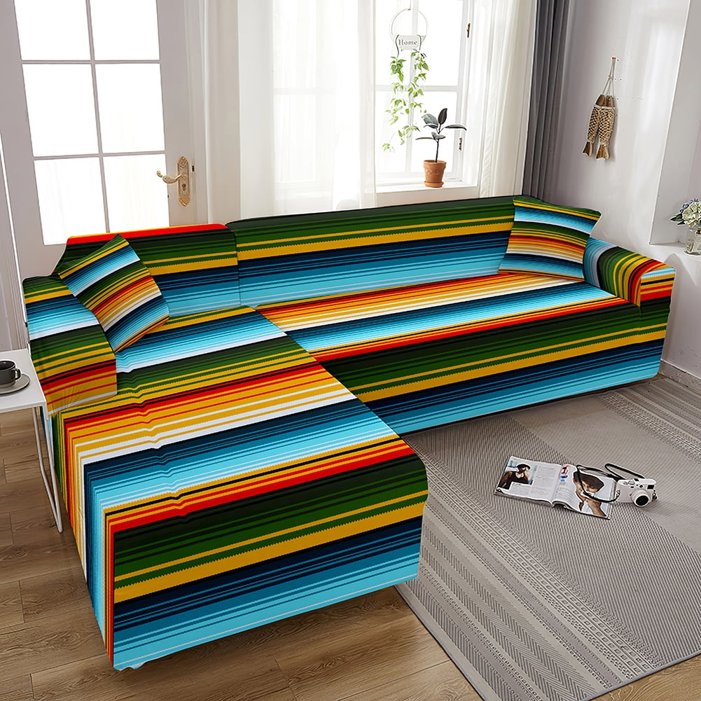 Living Room Geometric Sofa Cover Stretch Marble Sofa Cover Cushion ...