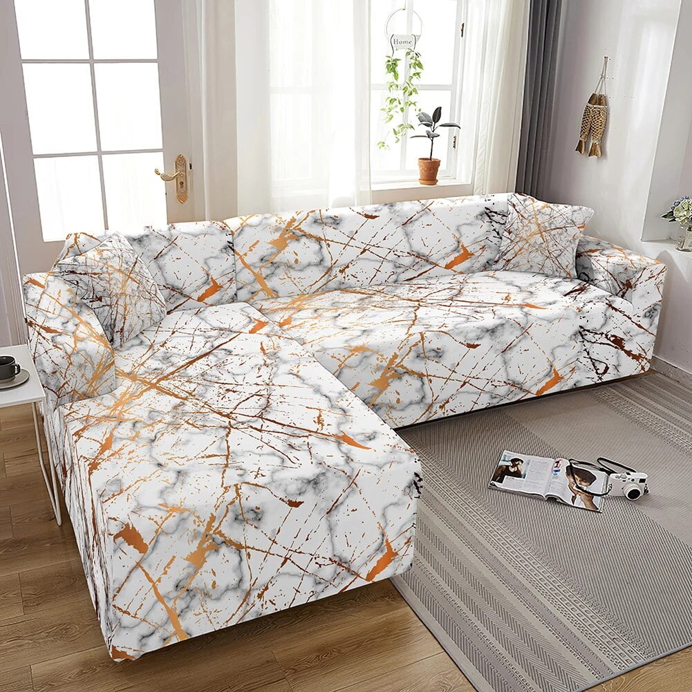 Living Room Geometric Sofa Cover Stretch Marble Sofa Cover Cushion ...