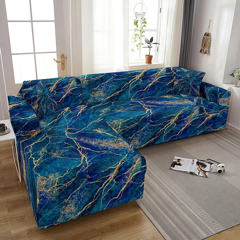 Living Room Geometric Sofa Cover Stretch Marble Sofa Cover Cushion ...