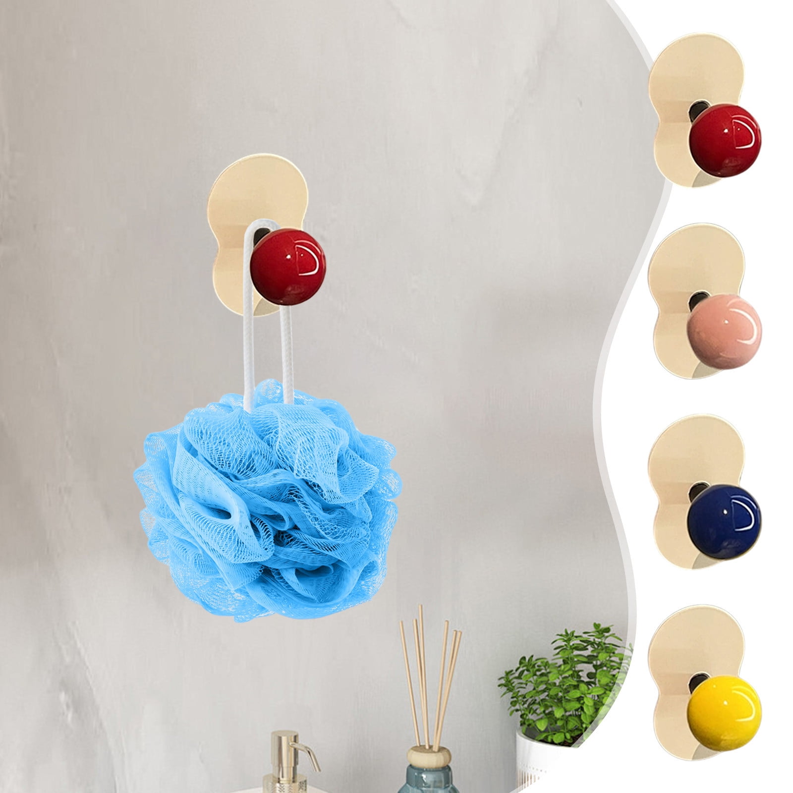 Living Room Hooks, No Punch Hooks, Strong Load-Bearing Adhesive, Non ...