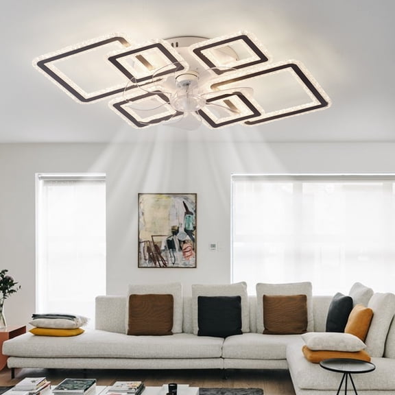 Ceiling Fan with Light and Remote Control,40W Ceiling Fan with E27 ...
